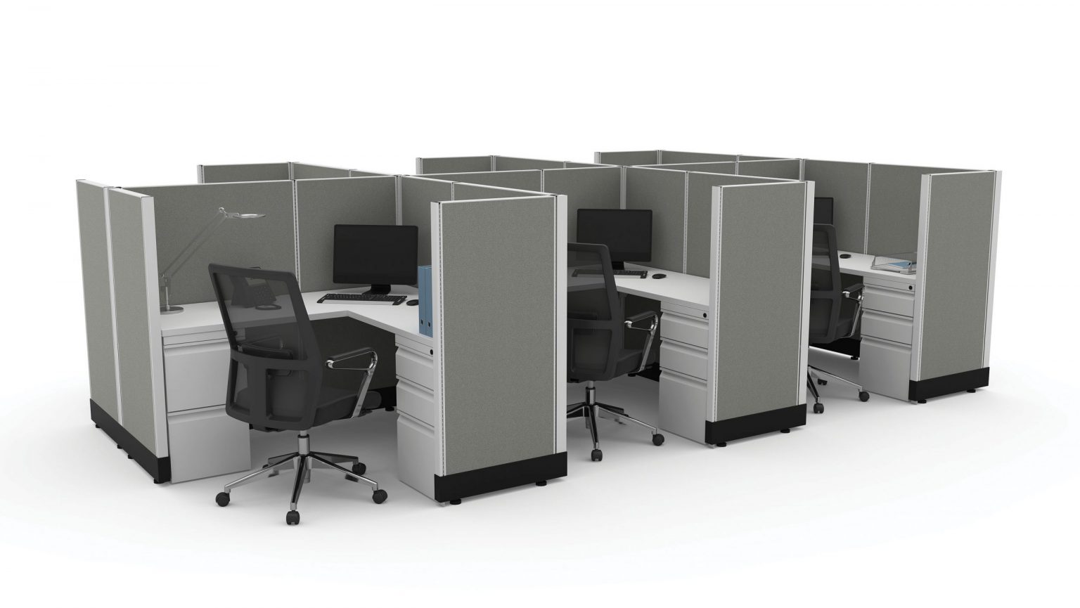 SIS (Systems In Stock) 6-POD Workstation with Two Pedestals for Sale at ...