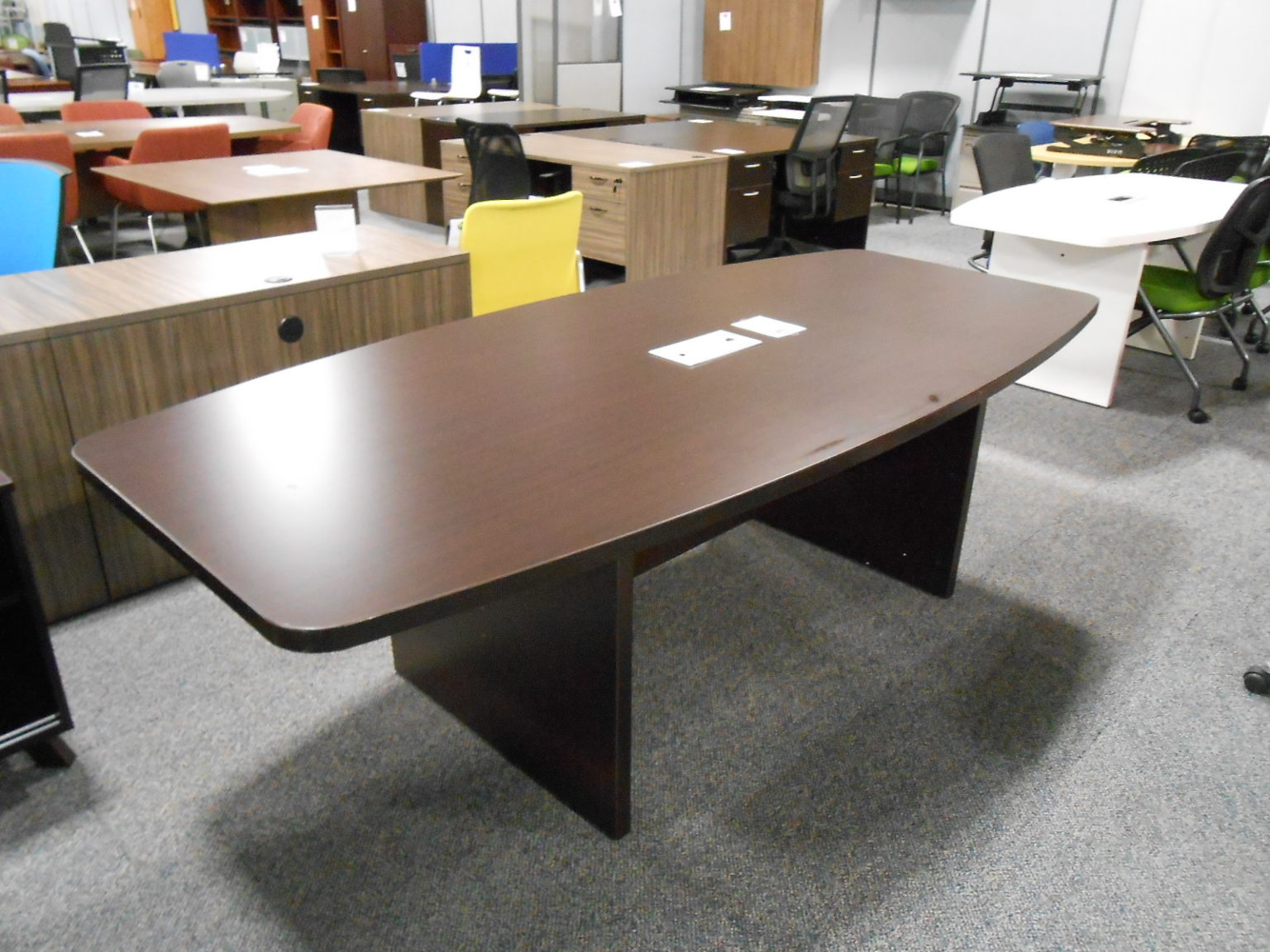 8619 Office Source Espresso Laminate 95” x 44” Boat Shape Conference ...