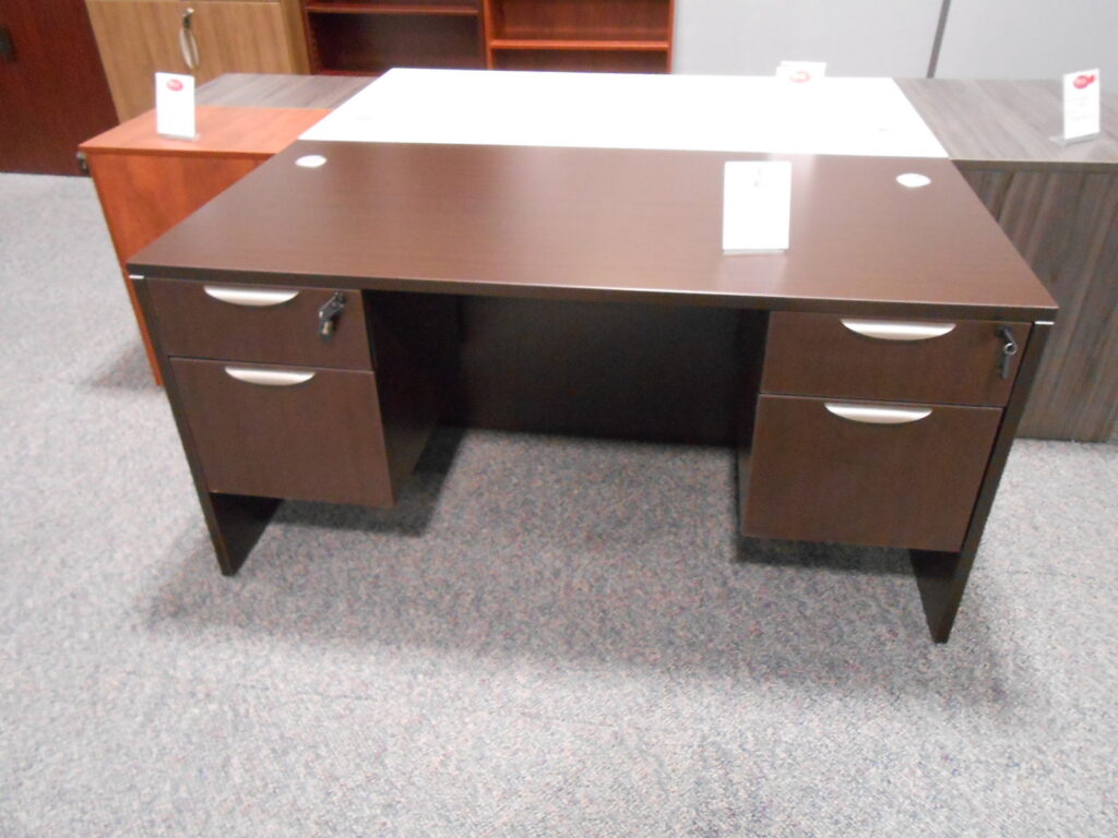 9375 OFFICESOURCE DOUBLE PEDESTAL DESK, ESPRESSO LAMINATE for Sale at ...